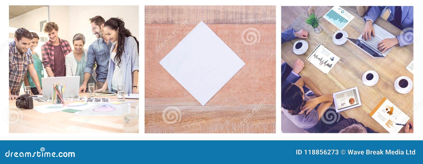 Teamwork meeting collage stock illustration. Illustration of attractive ...