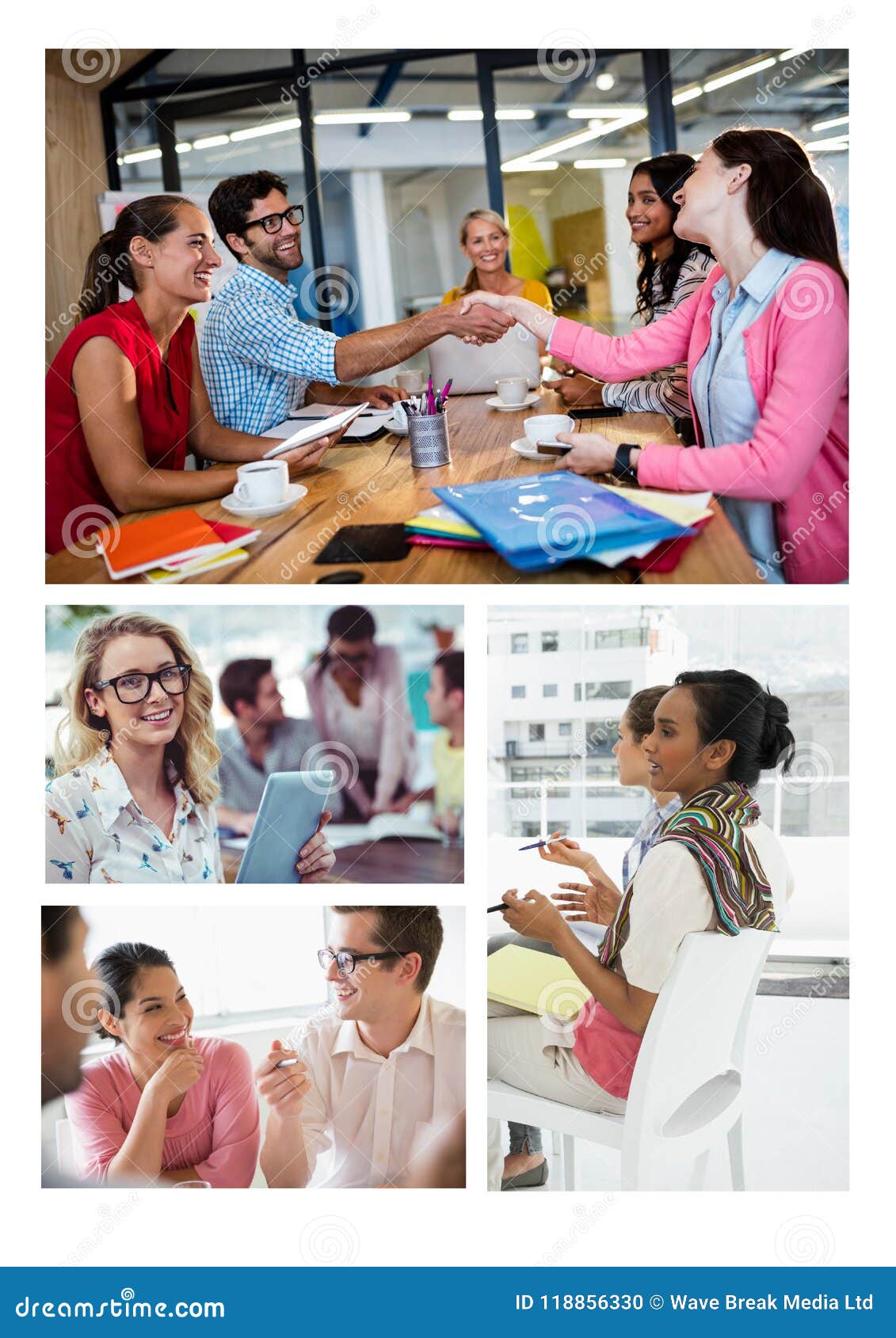 Teamwork meeting collage stock photo. Image of colleagues - 118856330