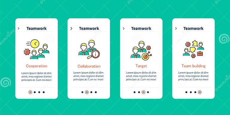 Teamwork mobile app screen stock vector. Illustration of team - 240432123