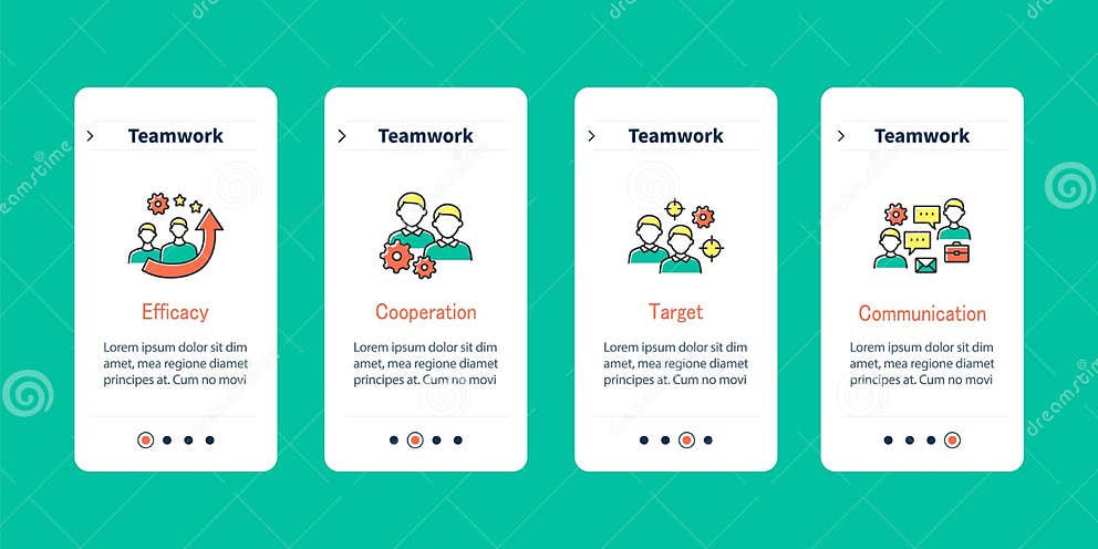 Teamwork mobile app screen stock vector. Illustration of teamwork ...