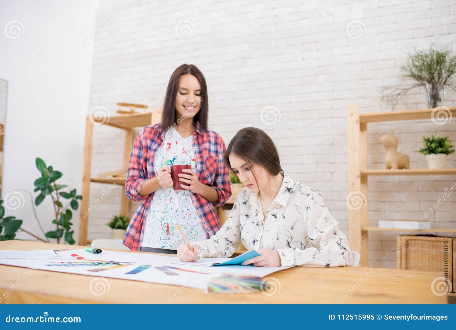 Brainstorming on Interior Project Stock Image - Image of sketching ...