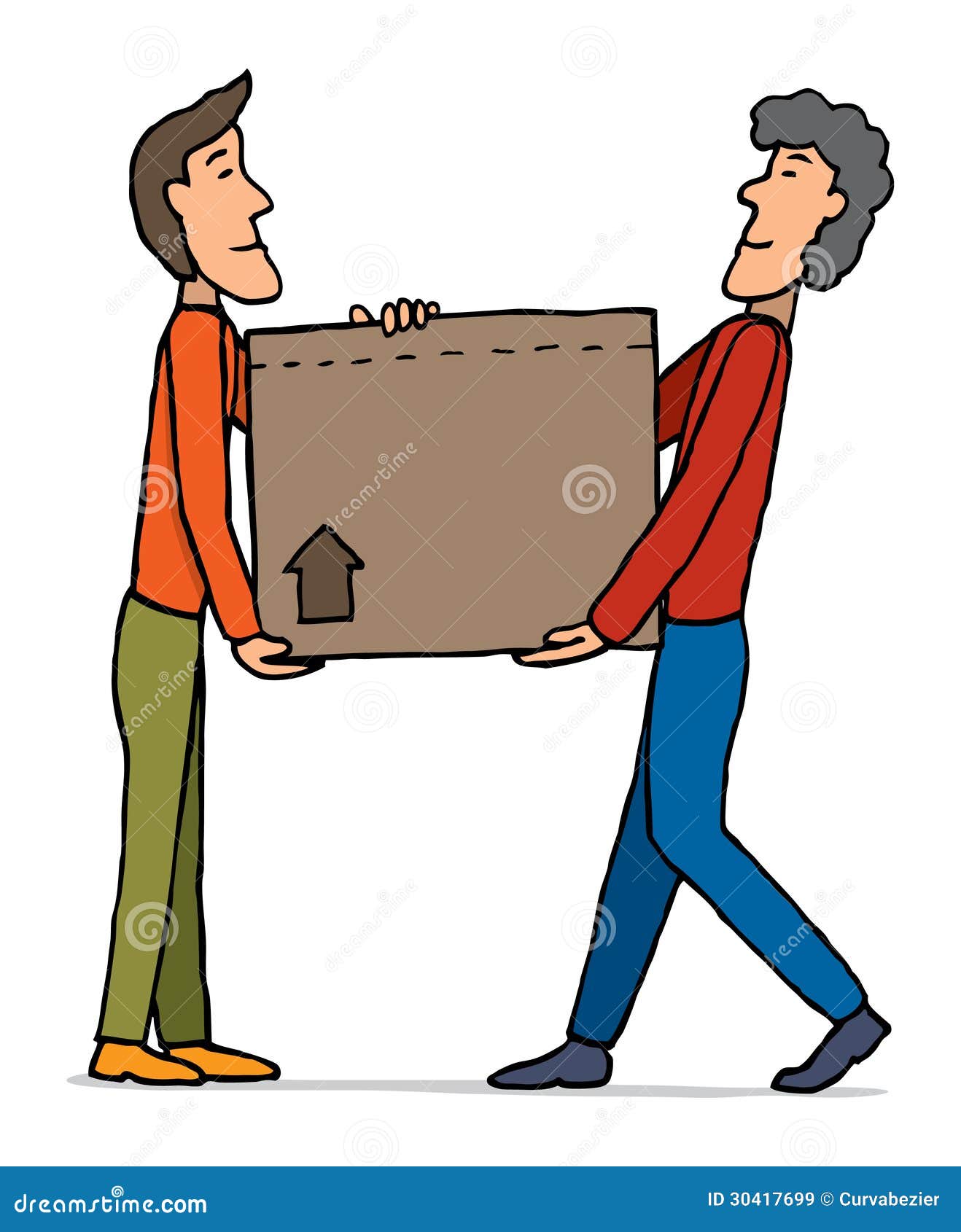 Teamwork Moving / Carrying Box Stock Vector - Illustration of picking ...