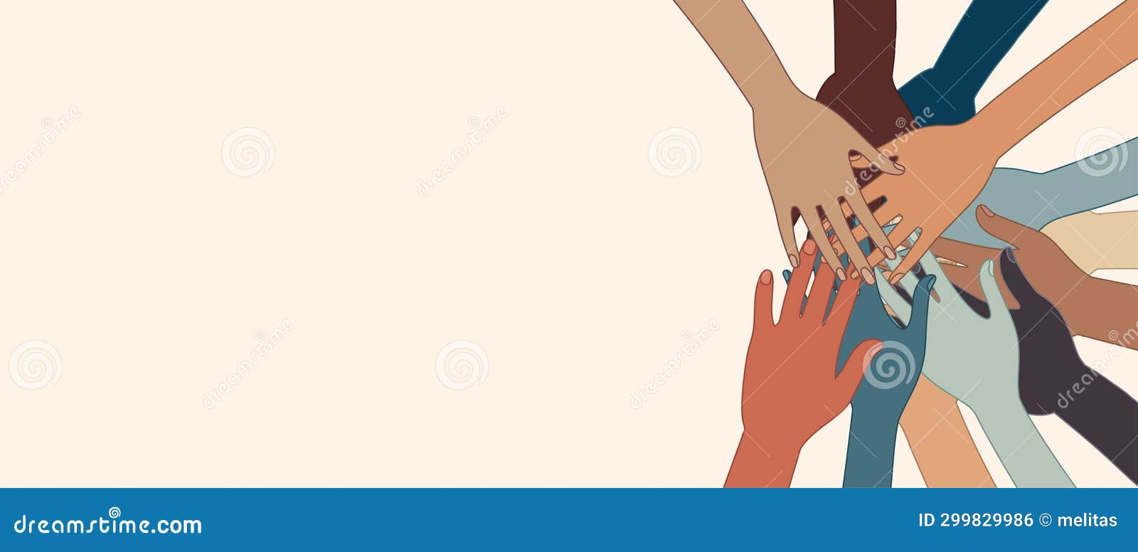 Group Hands on Top of Each Other of Diverse Multi-ethnic and Multicultural People.Diversity ...