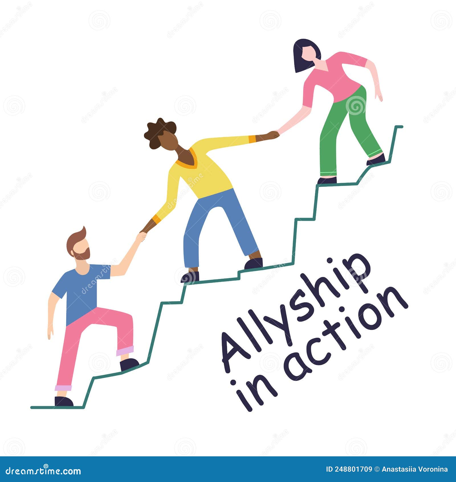 Teamwork of Multi-ethnic People Working Together Stock Vector ...