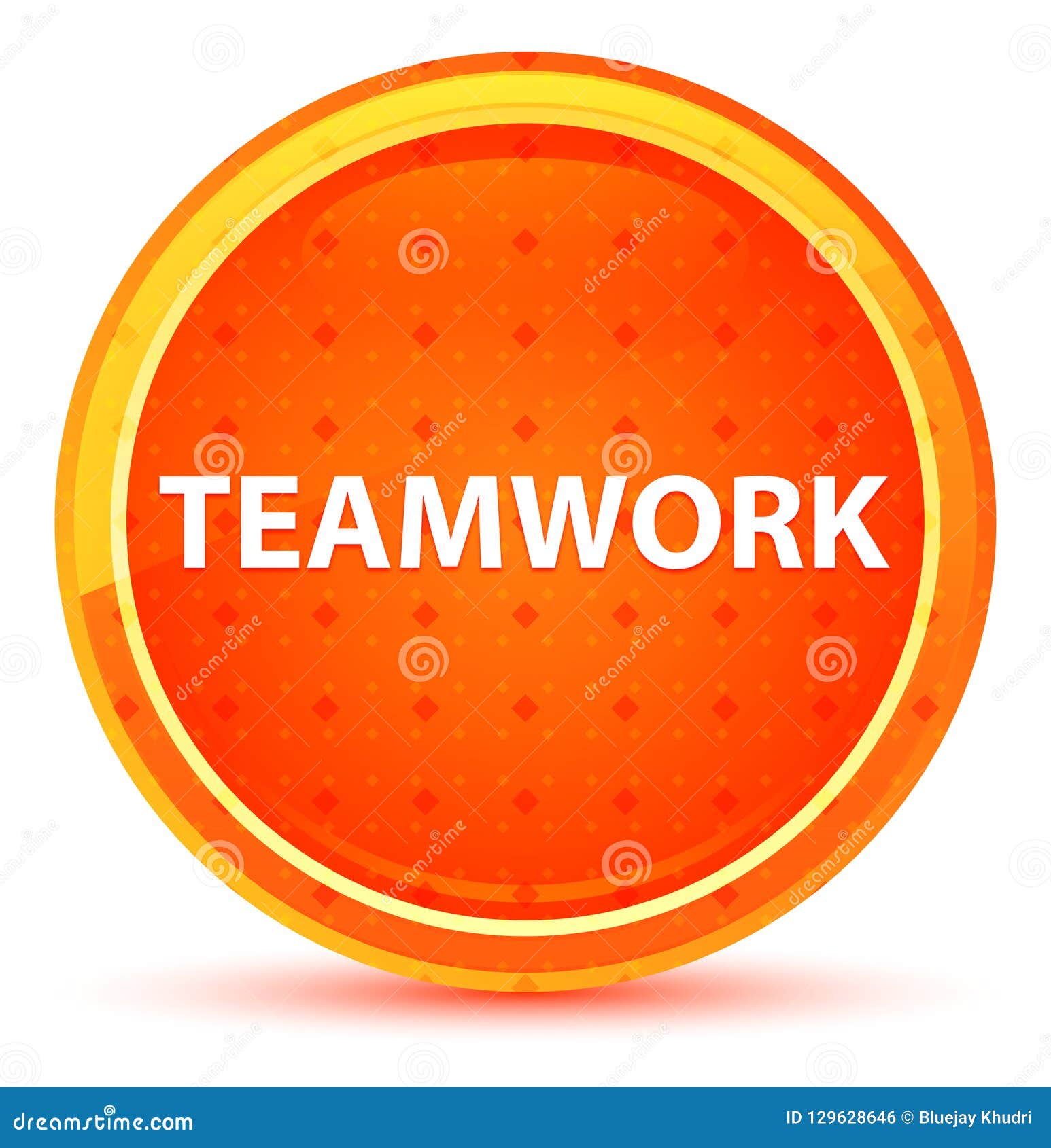 Teamwork Natural Orange Round Button Stock Illustration - Illustration ...
