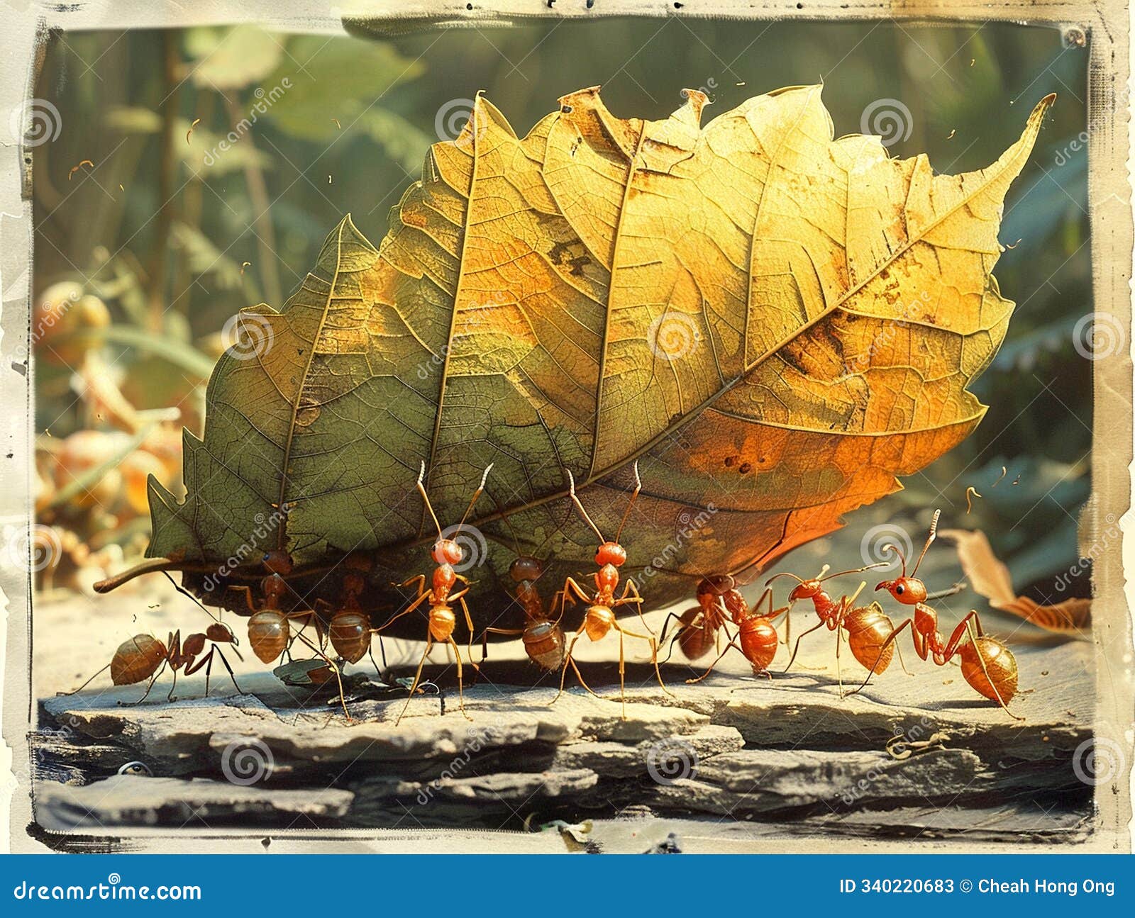 Teamwork in Nature stock illustration. Illustration of golden - 340220683