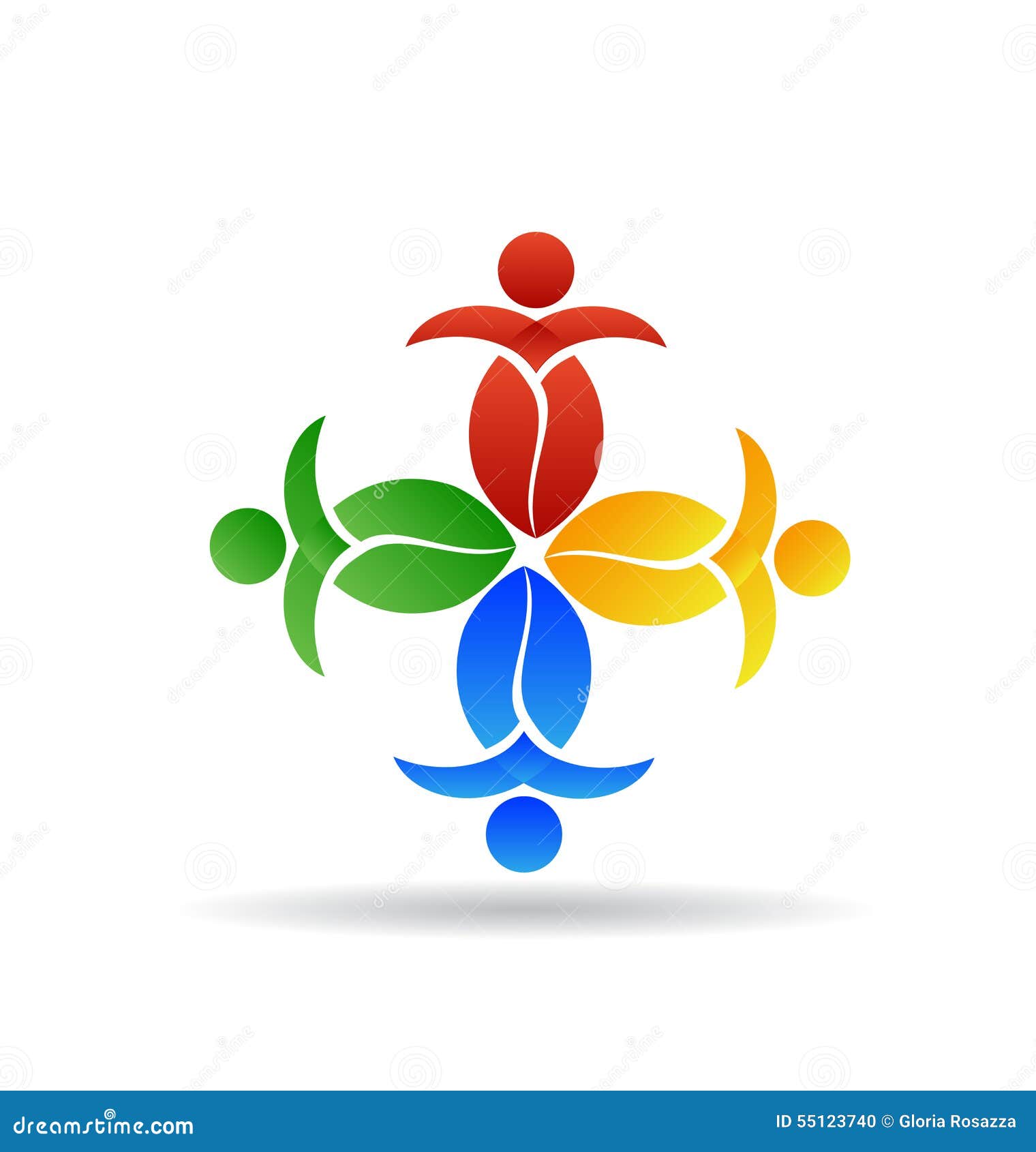 Teamwork nature leafs logo stock vector. Illustration of colorful ...