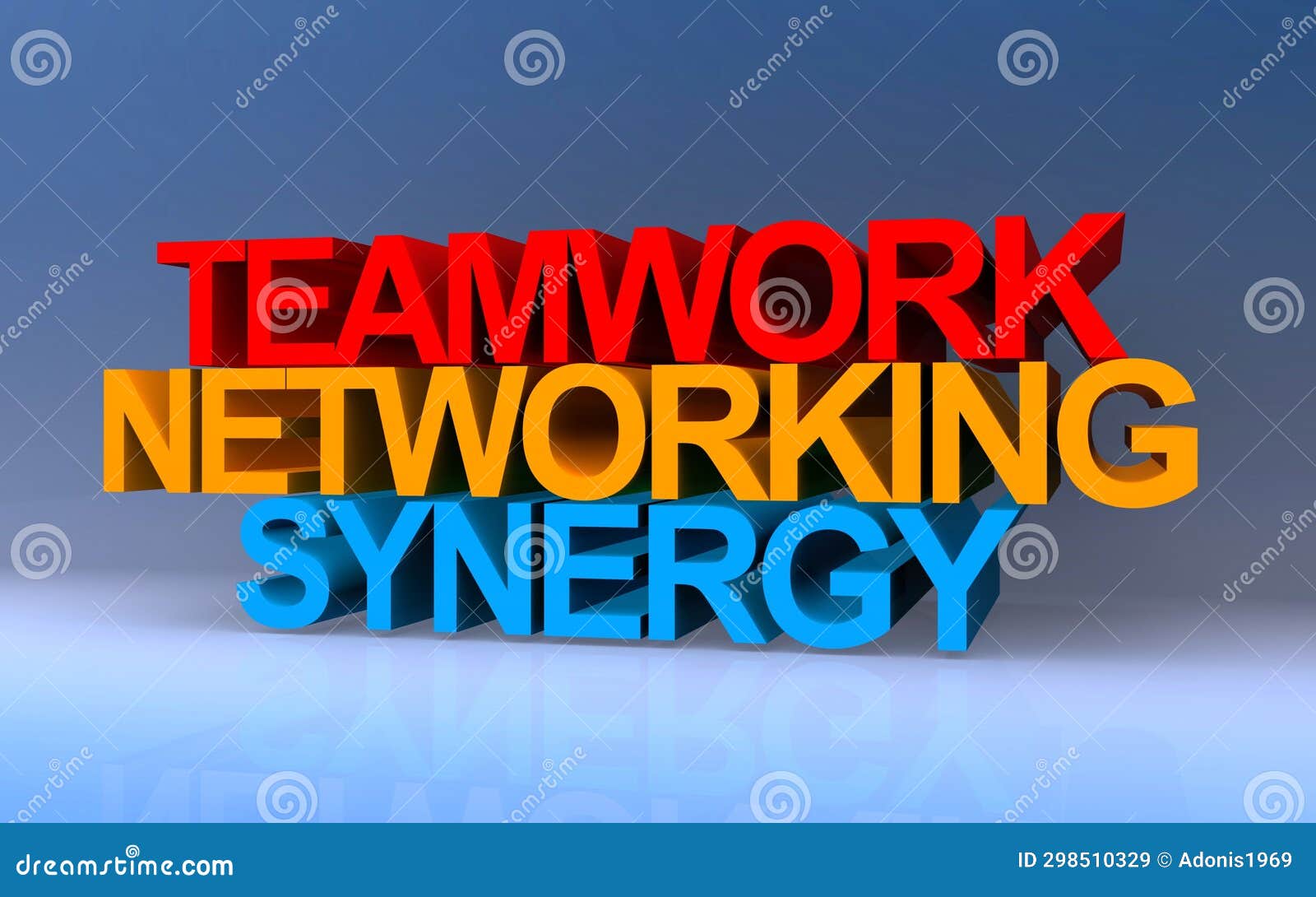 Teamwork Networking Synergy on Blue Stock Image - Image of building ...