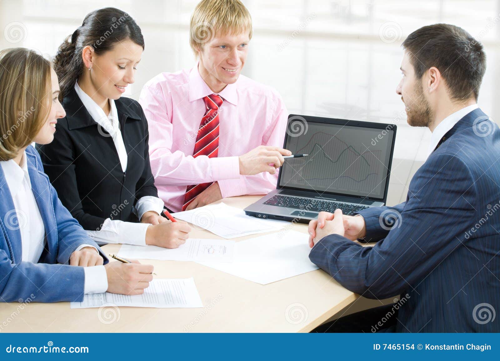Teamwork in the office stock photo. Image of computer - 7465154