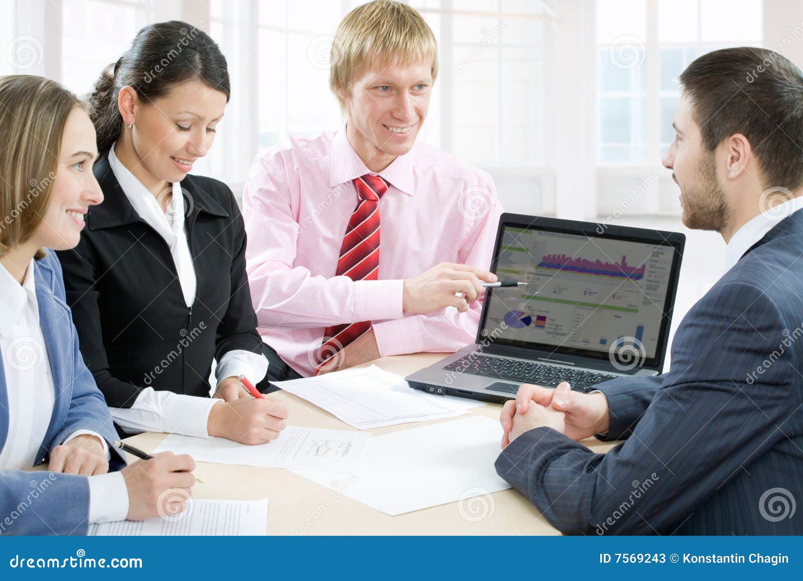 Teamwork in the office stock image. Image of businessman - 7569243