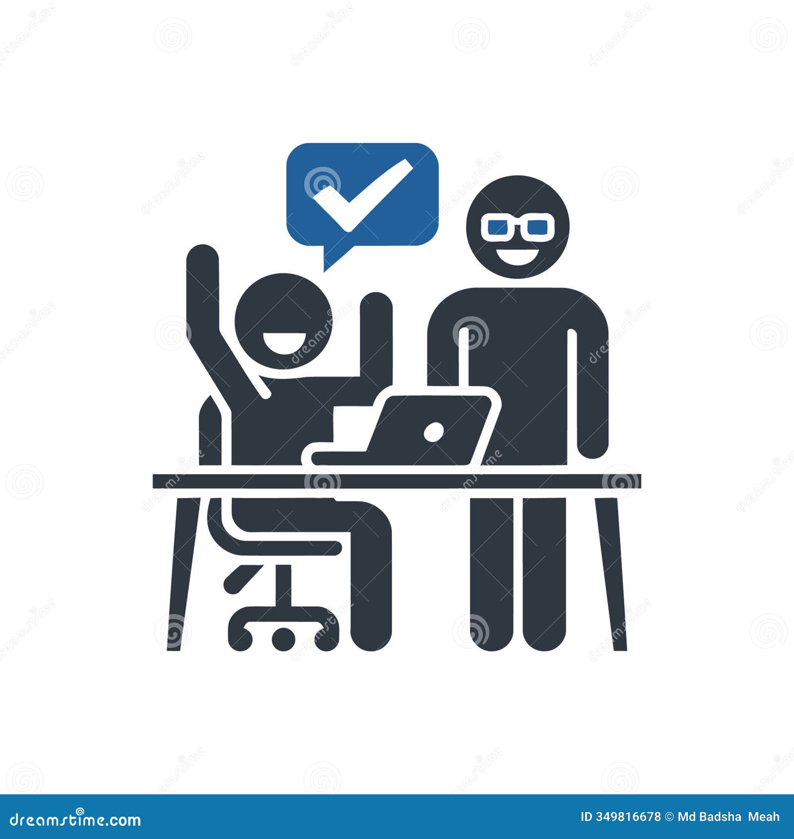 Teamwork Office Approval Icon Stock Vector - Illustration of icon, sign ...