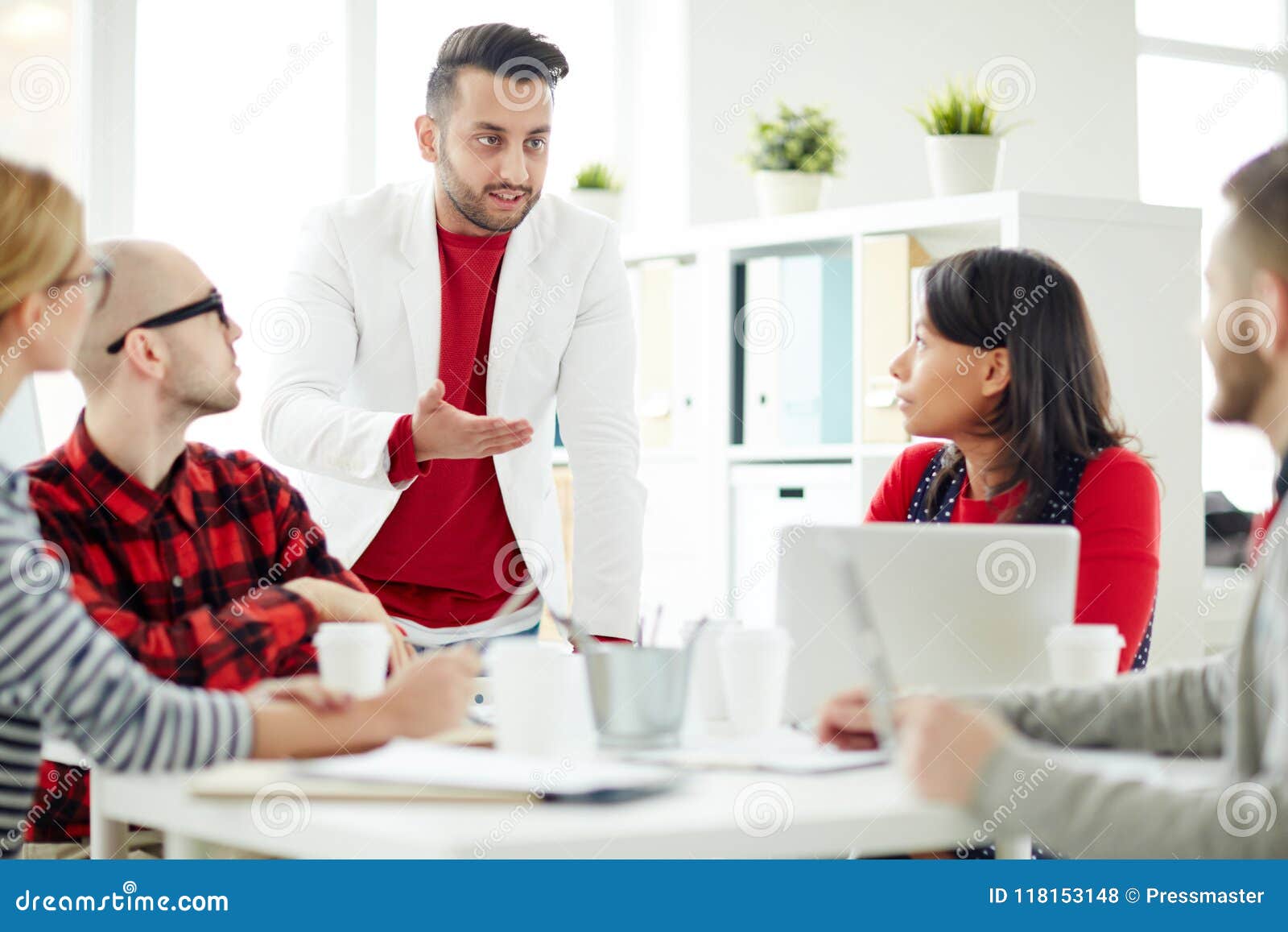 Teamwork at office stock photo. Image of adult, sitting - 118153148