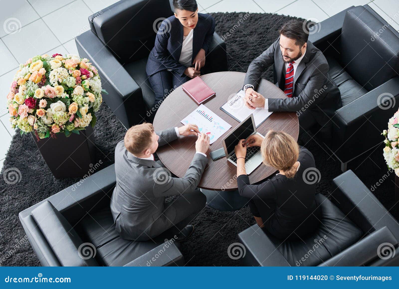 Teamwork at office stock photo. Image of businesswoman - 119144020