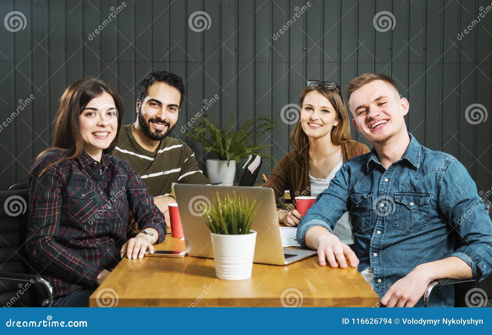 Teamwork in Office stock photo. Image of employee, connection - 116626794