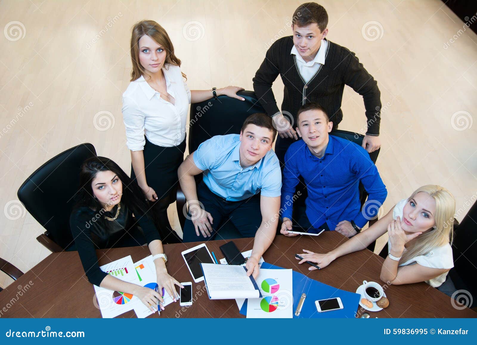 Teamwork in the office stock image. Image of elegance - 59836995