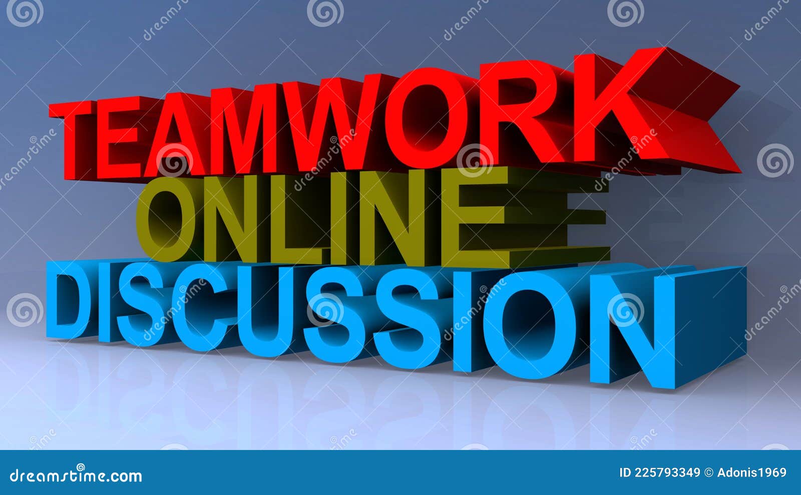 Teamwork Online Discussion on Blue Stock Illustration - Illustration of ...