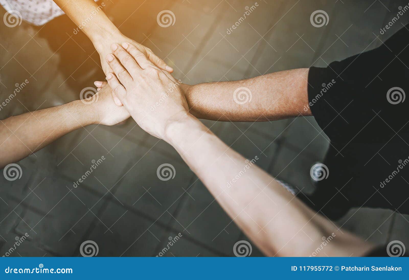 Teamwork with Our Arms and Hands. Stock Photo - Image of collaboration ...