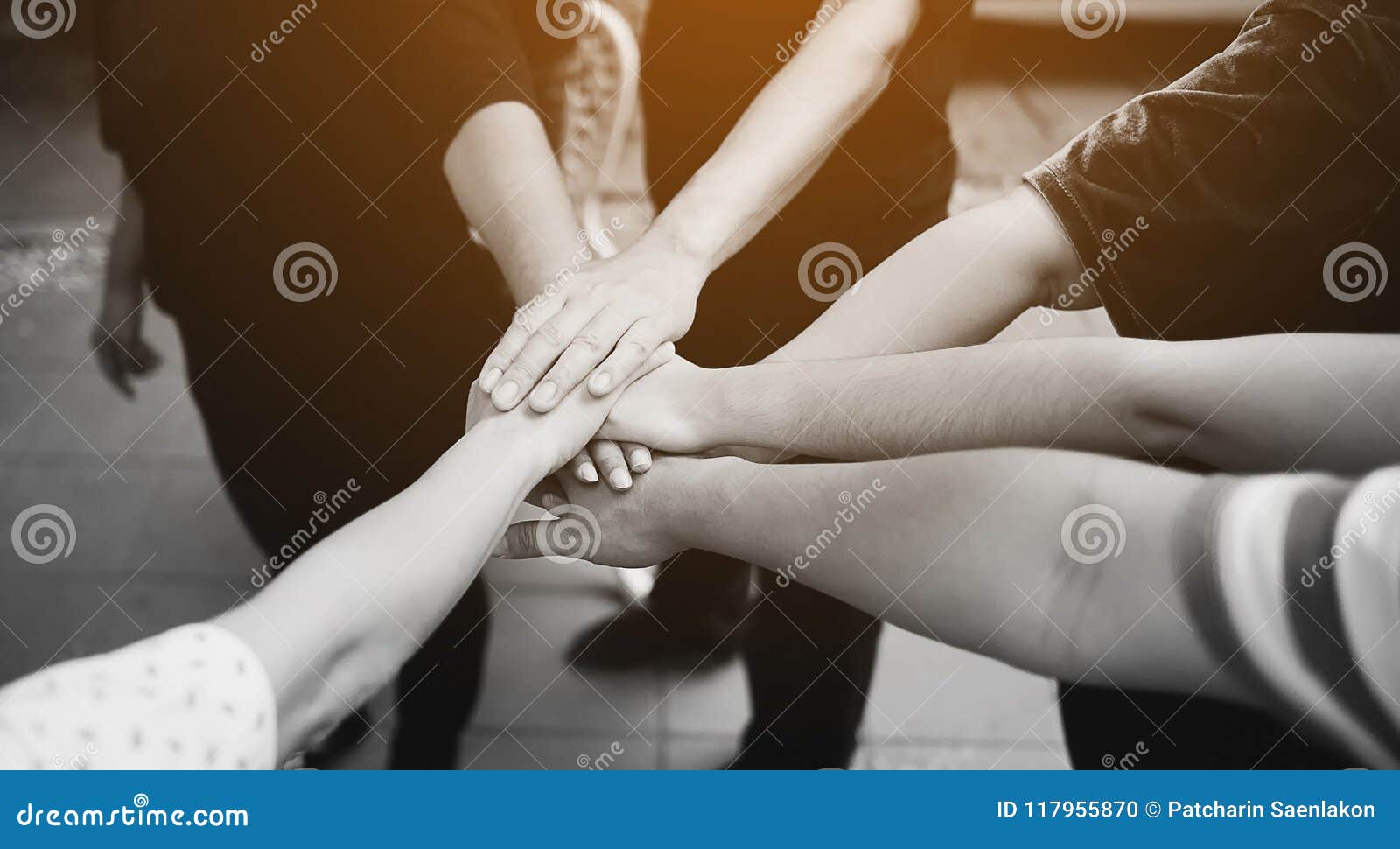 Teamwork with Our Arms and Hands. Stock Photo - Image of diversity ...