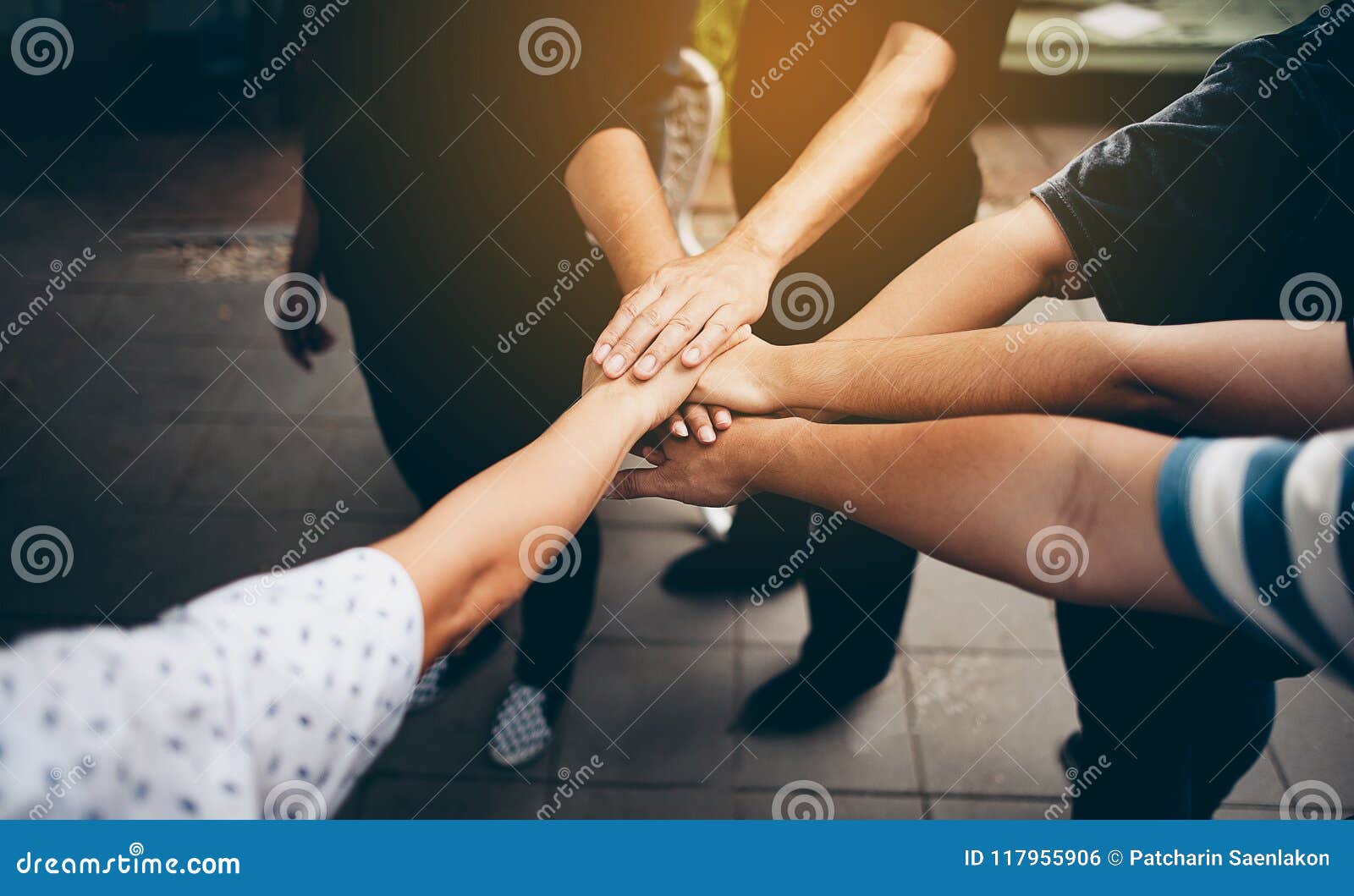 Teamwork with Our Arms and Hands. Stock Photo - Image of high, concept ...