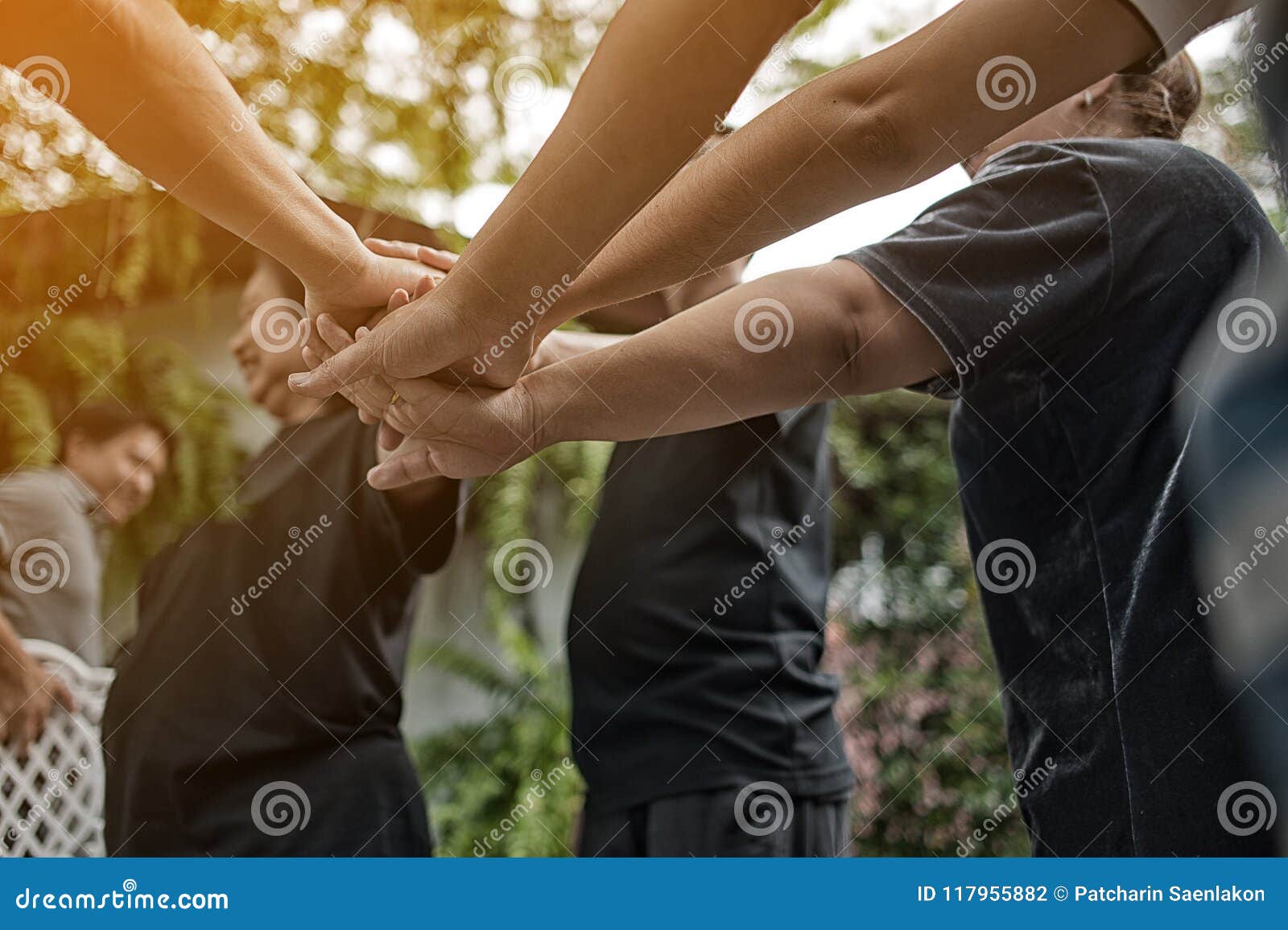 Teamwork with Our Arms and Hands. Stock Photo - Image of diversity ...