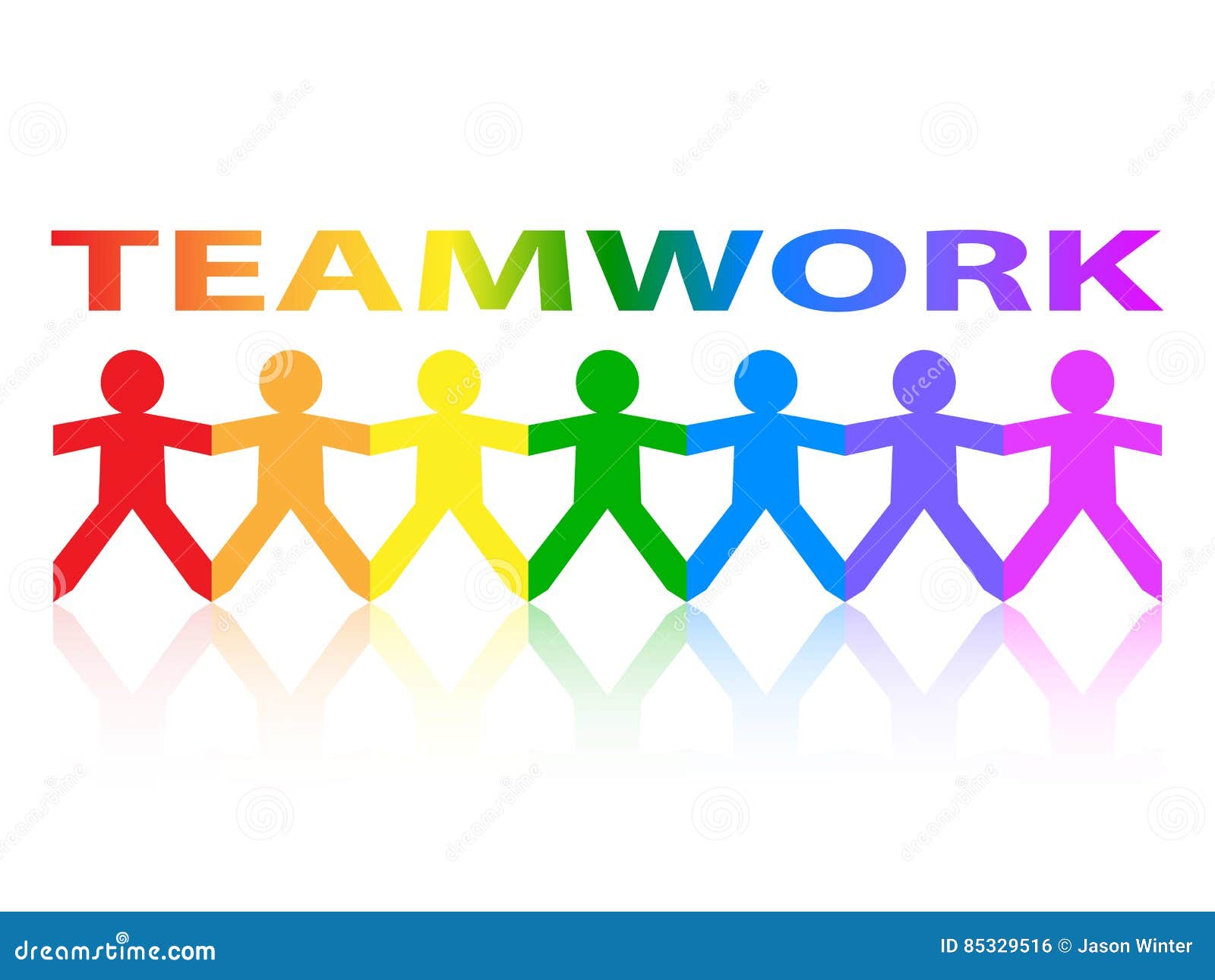 Teamwork Paper People Rainbow Stock Vector - Illustration of vector ...
