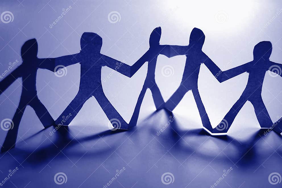 Teamwork of paper team stock image. Image of friend, business - 7642615