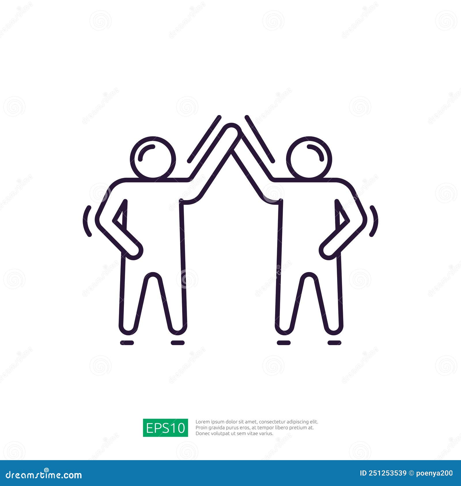 Teamwork Partner High Five Icon Stock Vector - Illustration of deal ...