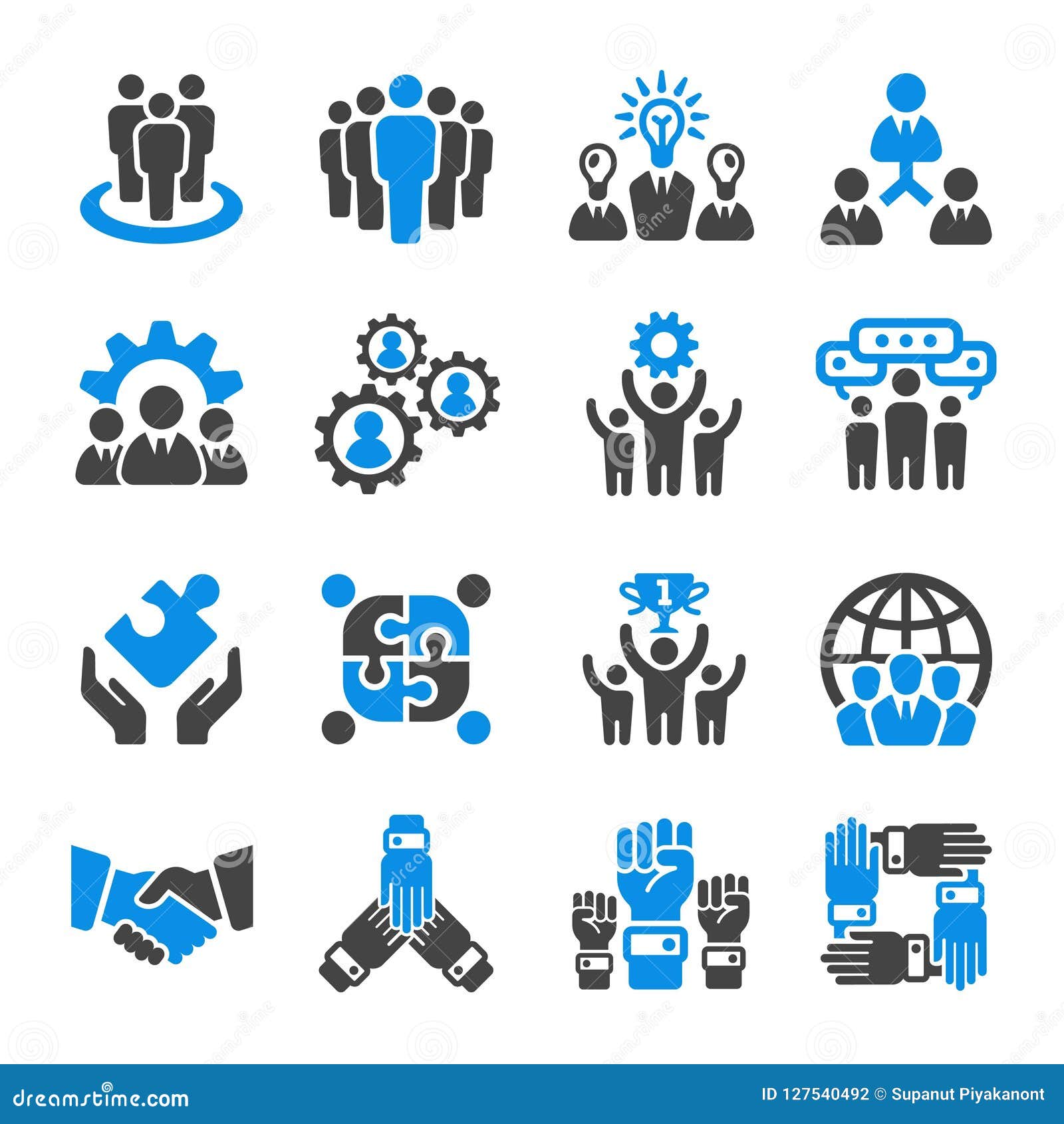 Teamwork,partnership Icon Set Stock Vector - Illustration of concept ...