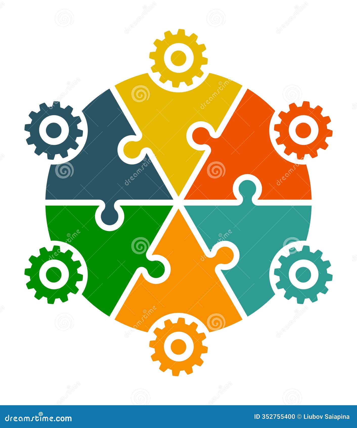 Teamwork. People As Puzzle Elements and Gear. Group of People Solving ...