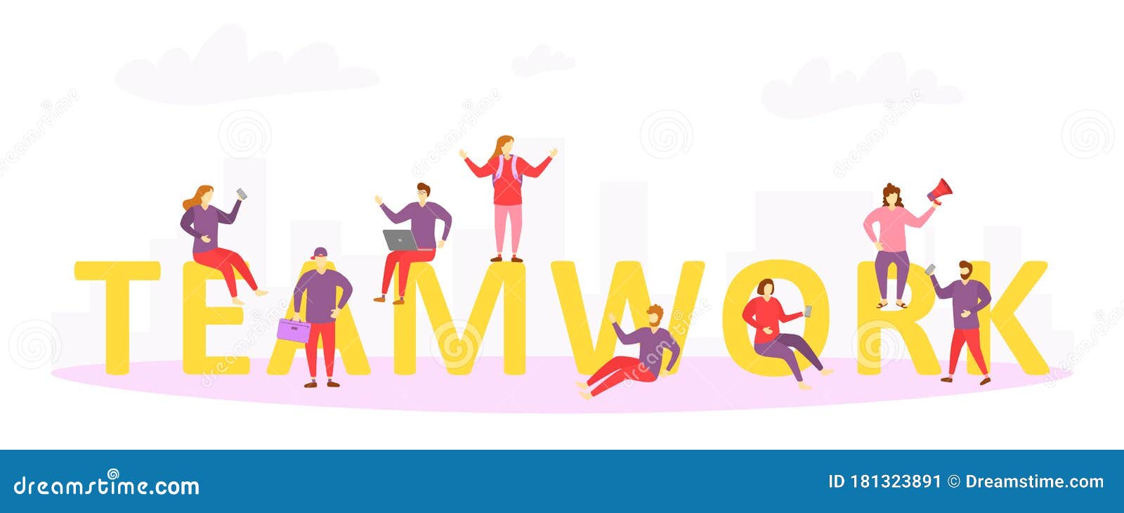 Teamwork People Characters. Stock Vector - Illustration of leadership ...