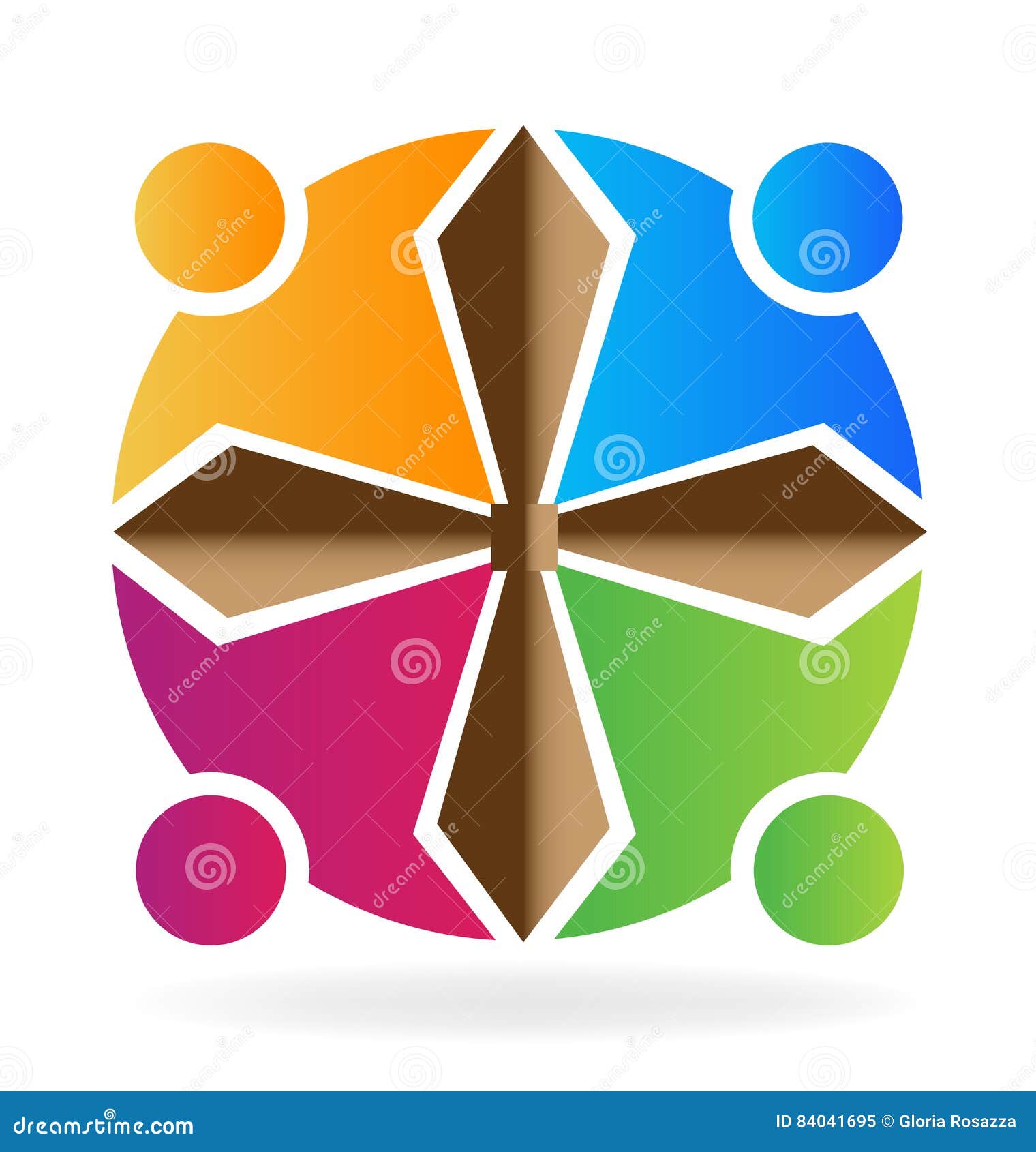 Teamwork People Cross Shape Stock Vector - Illustration of brand ...