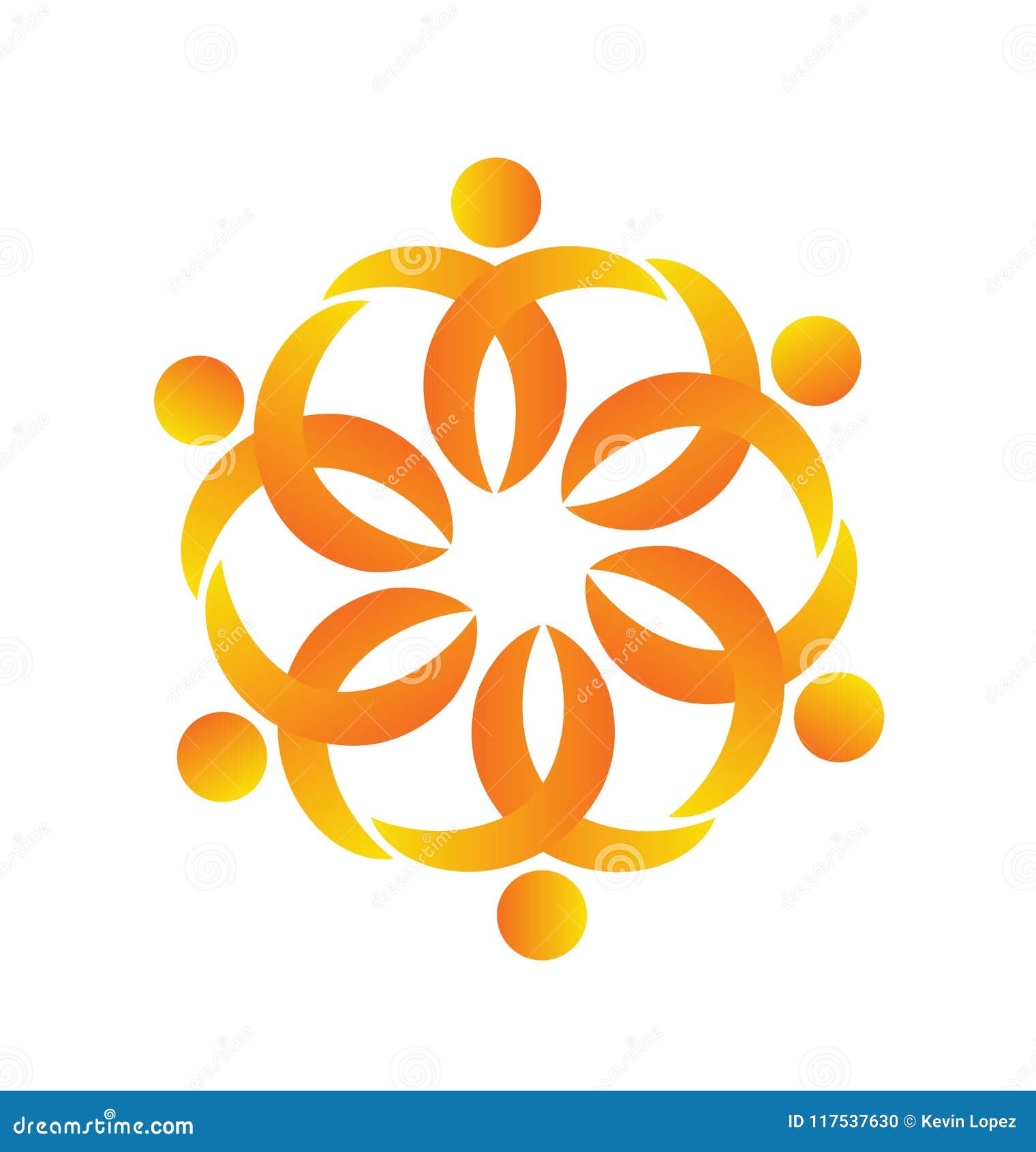 Teamwork People, Flower Group Shape Icon Vector Stock Vector ...