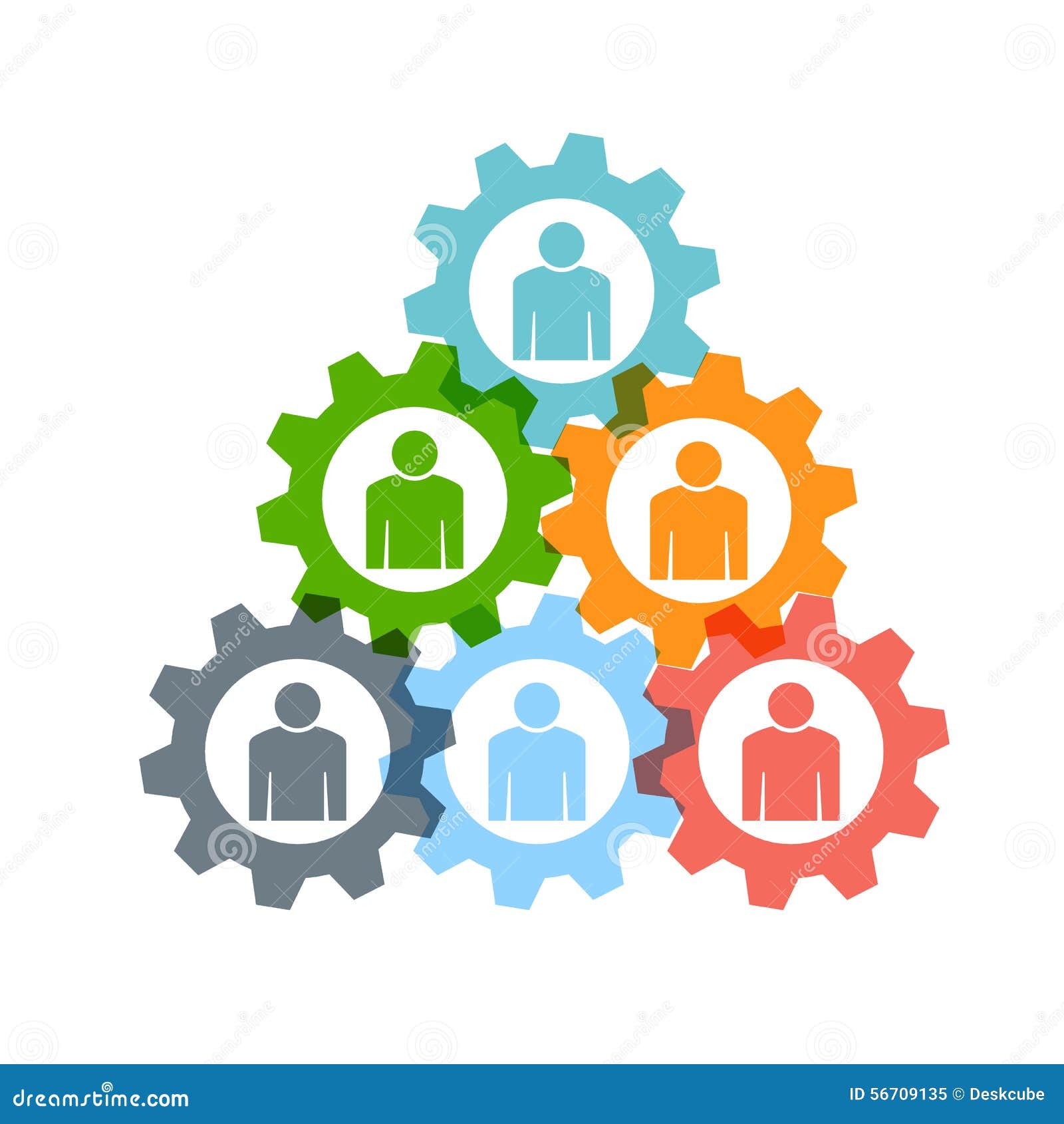 Teamwork People Gear Triangle Logo Stock Vector - Illustration of ...
