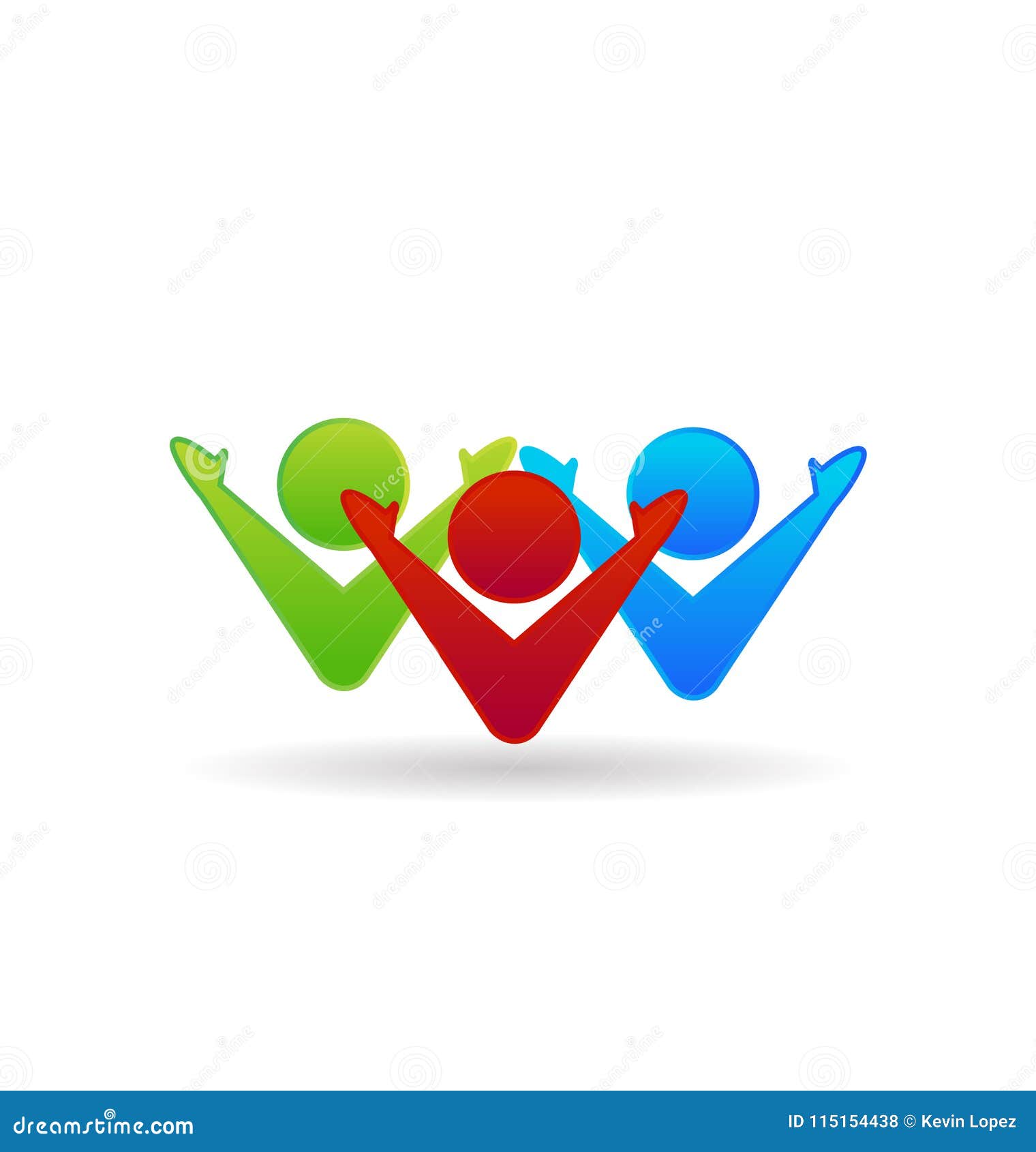 Teamwork of 3 People, Group Dynamic, Business Vector Logo Stock Vector ...