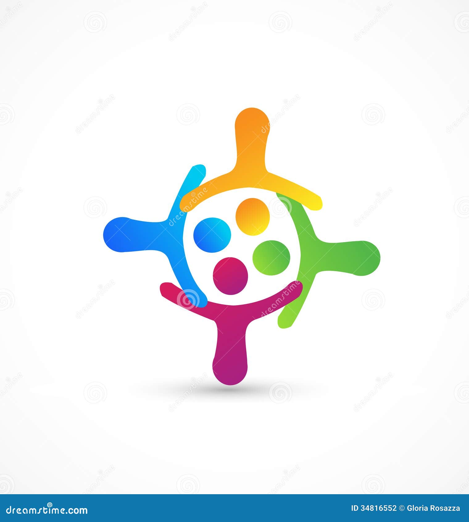 Teamwork People in a Hug Logo Stock Vector - Illustration of card ...