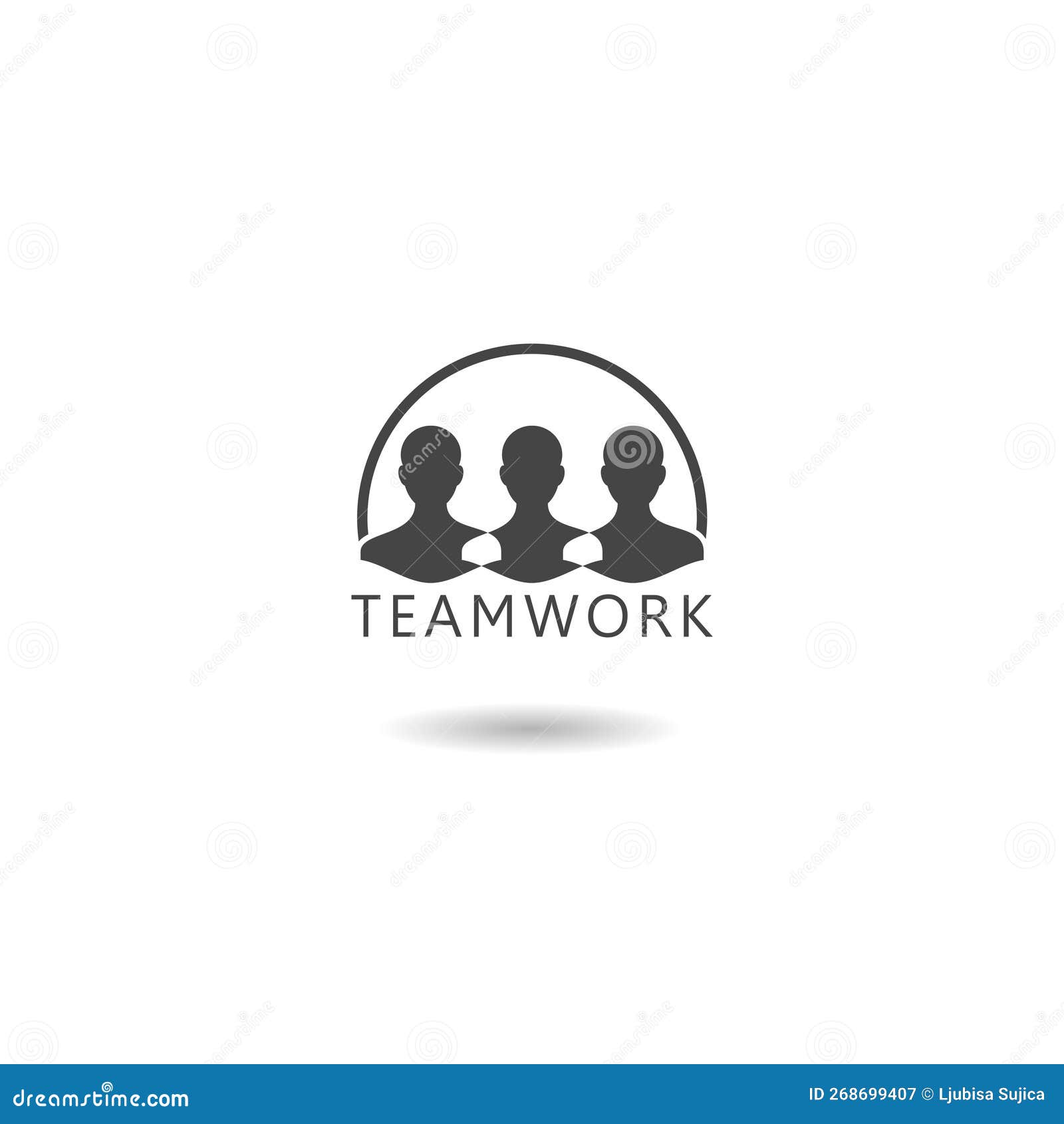 Teamwork People Human Logo Icon with Shadow Stock Vector - Illustration ...