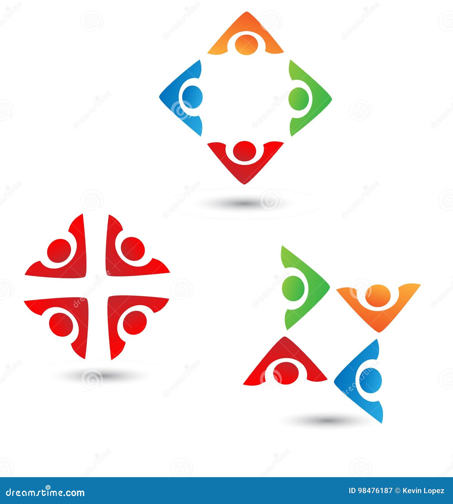 Teamwork people icon set stock vector. Illustration of school - 98476187