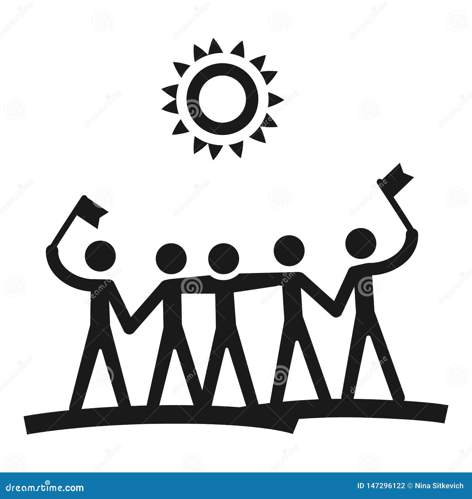 Teamwork People Icon, Simple Style Stock Vector - Illustration of ...