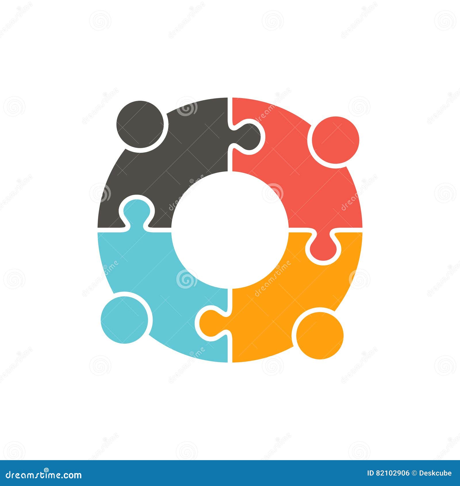 Teamwork People by Puzzle Pieces Illustration Stock Vector ...
