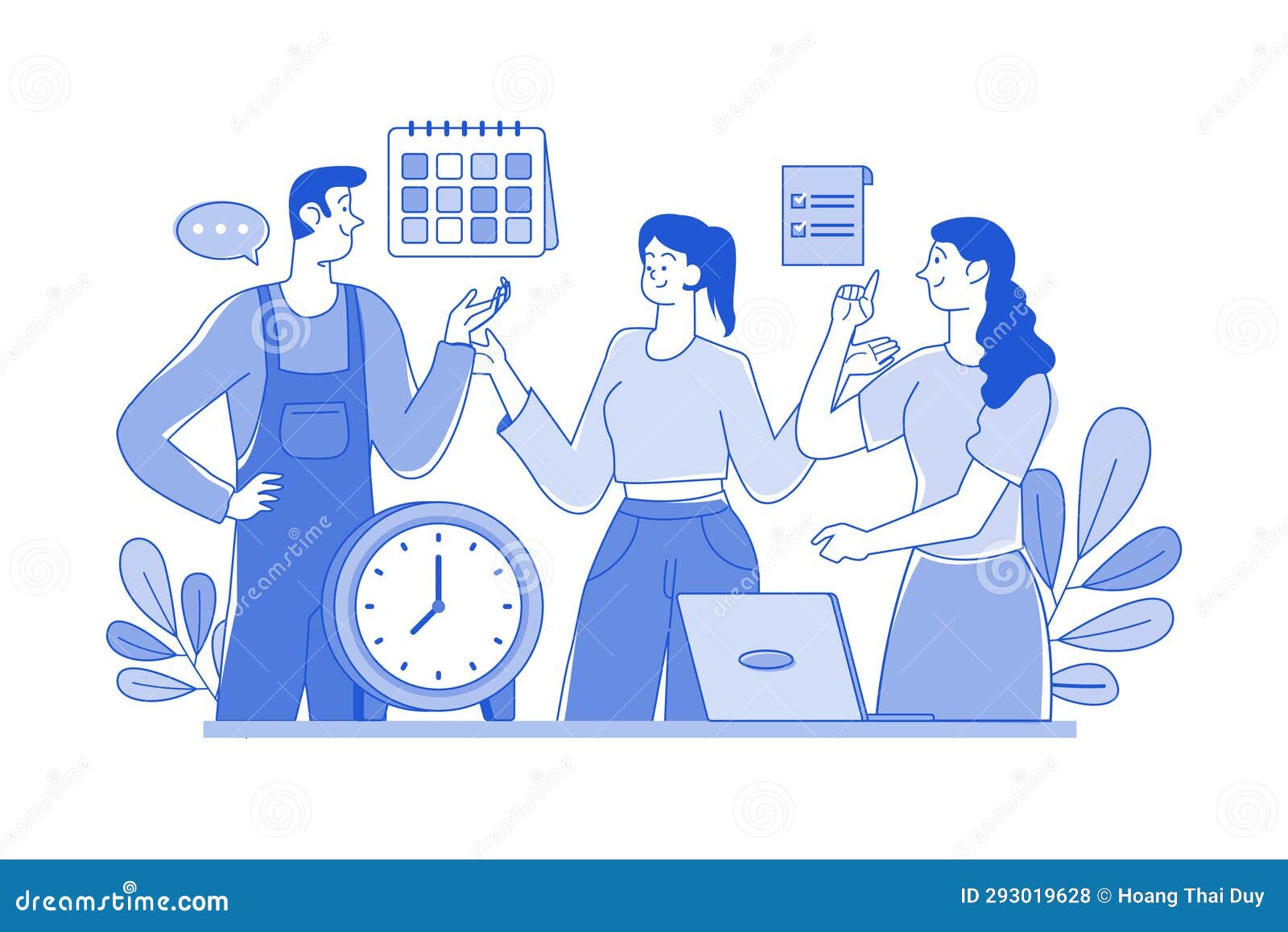 Teamwork of People with Schedules and Tasks Stock Vector - Illustration ...
