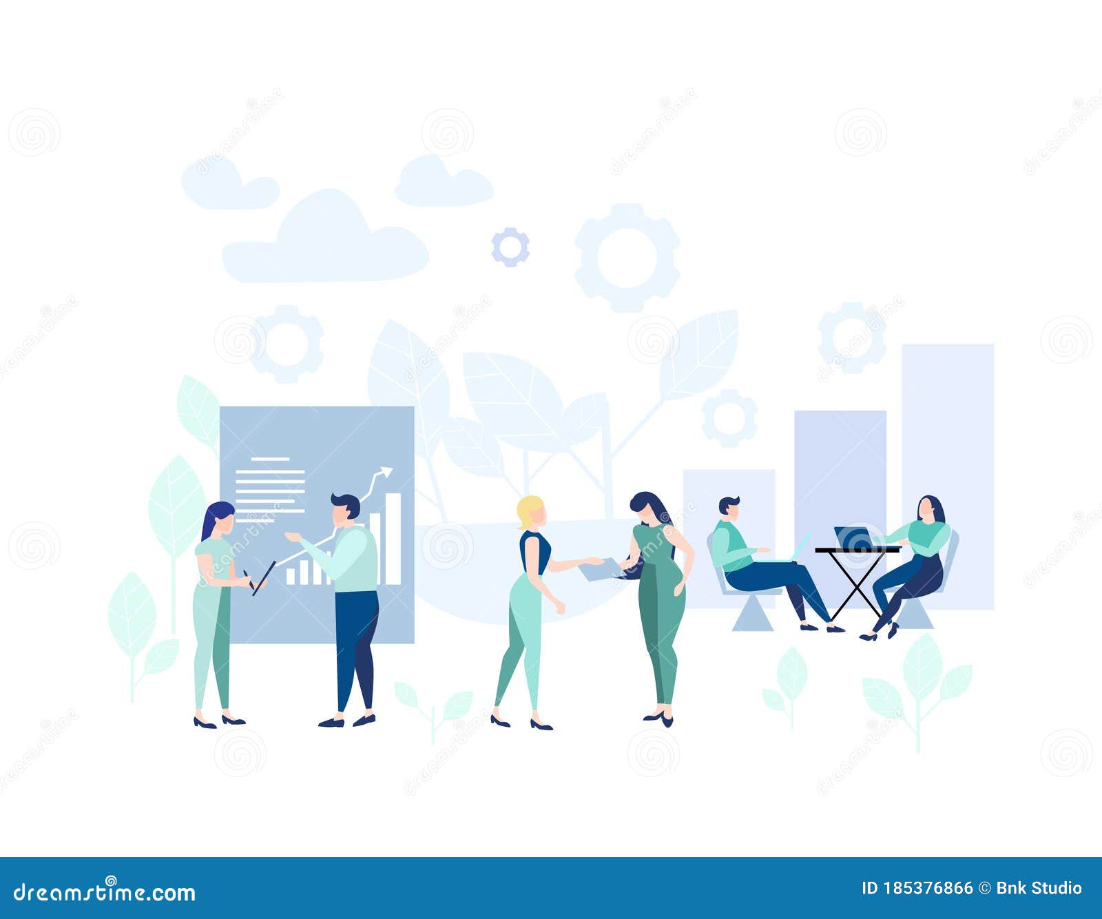 Teamwork. People Solve Common Tasks in the Office Together. Stock ...