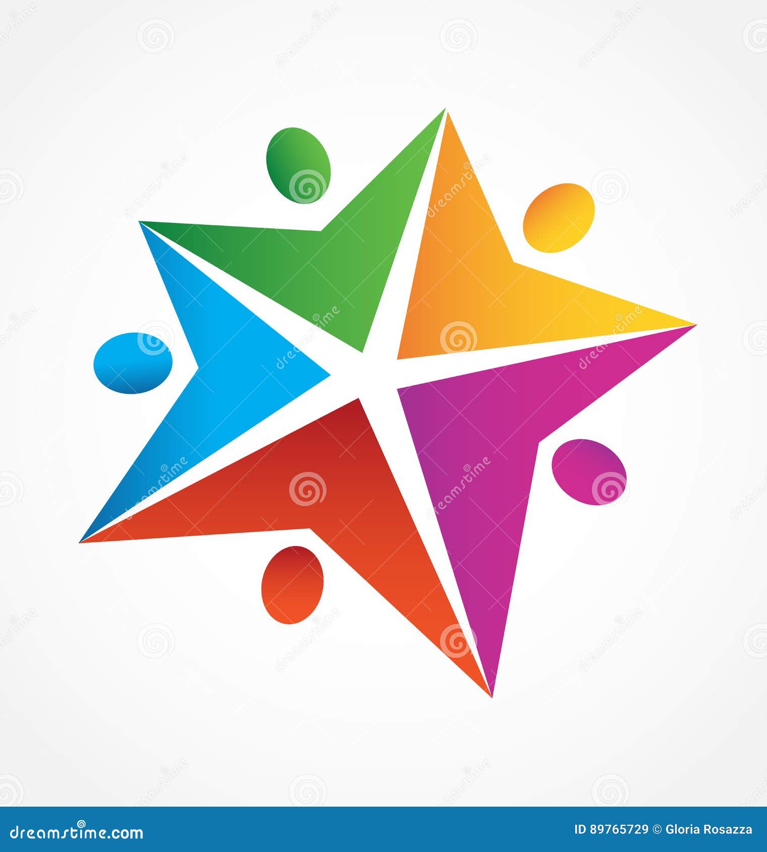 Teamwork People Star Shape Logo Stock Vector - Illustration of ecology ...
