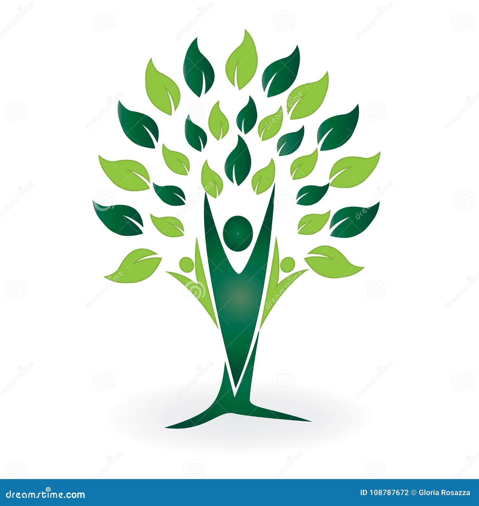 Teamwork People Tree Logo Creative Abstract Design Background. Stock ...