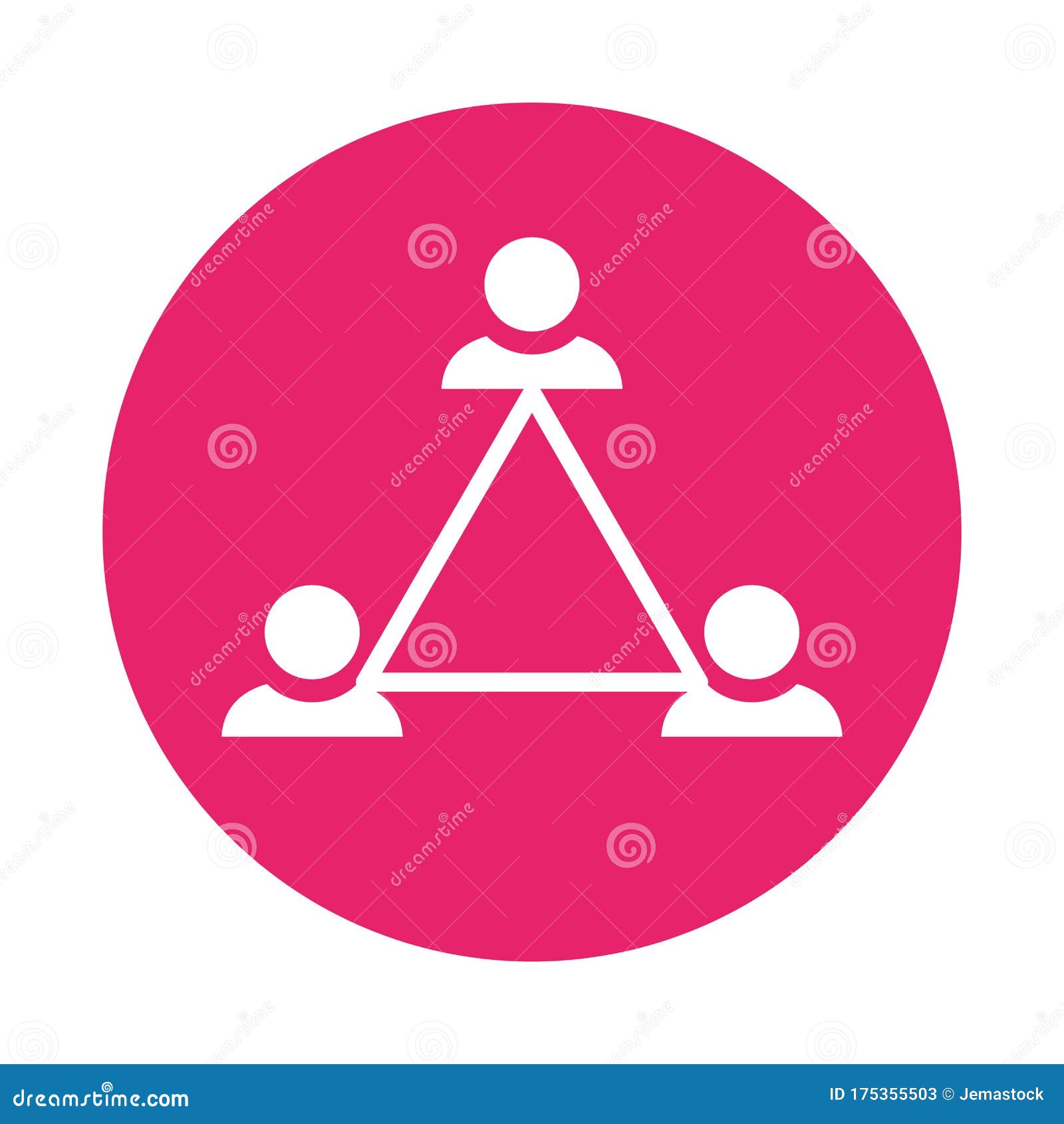 Teamwork People in Triangle Icon Stock Vector - Illustration of family ...