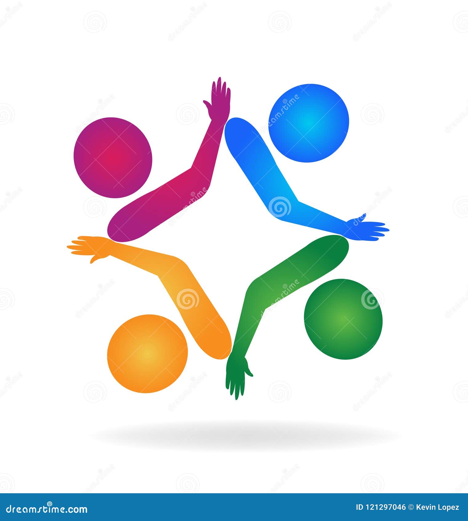 Teamwork People Working Together, Icon Vector Stock Vector ...