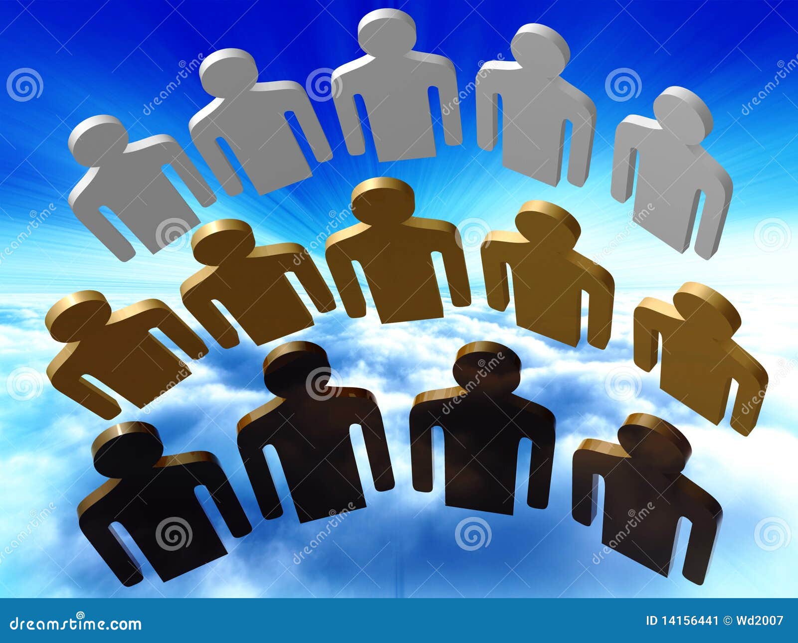 Teamwork Pictogram Icon on High Sky Stock Illustration - Illustration ...