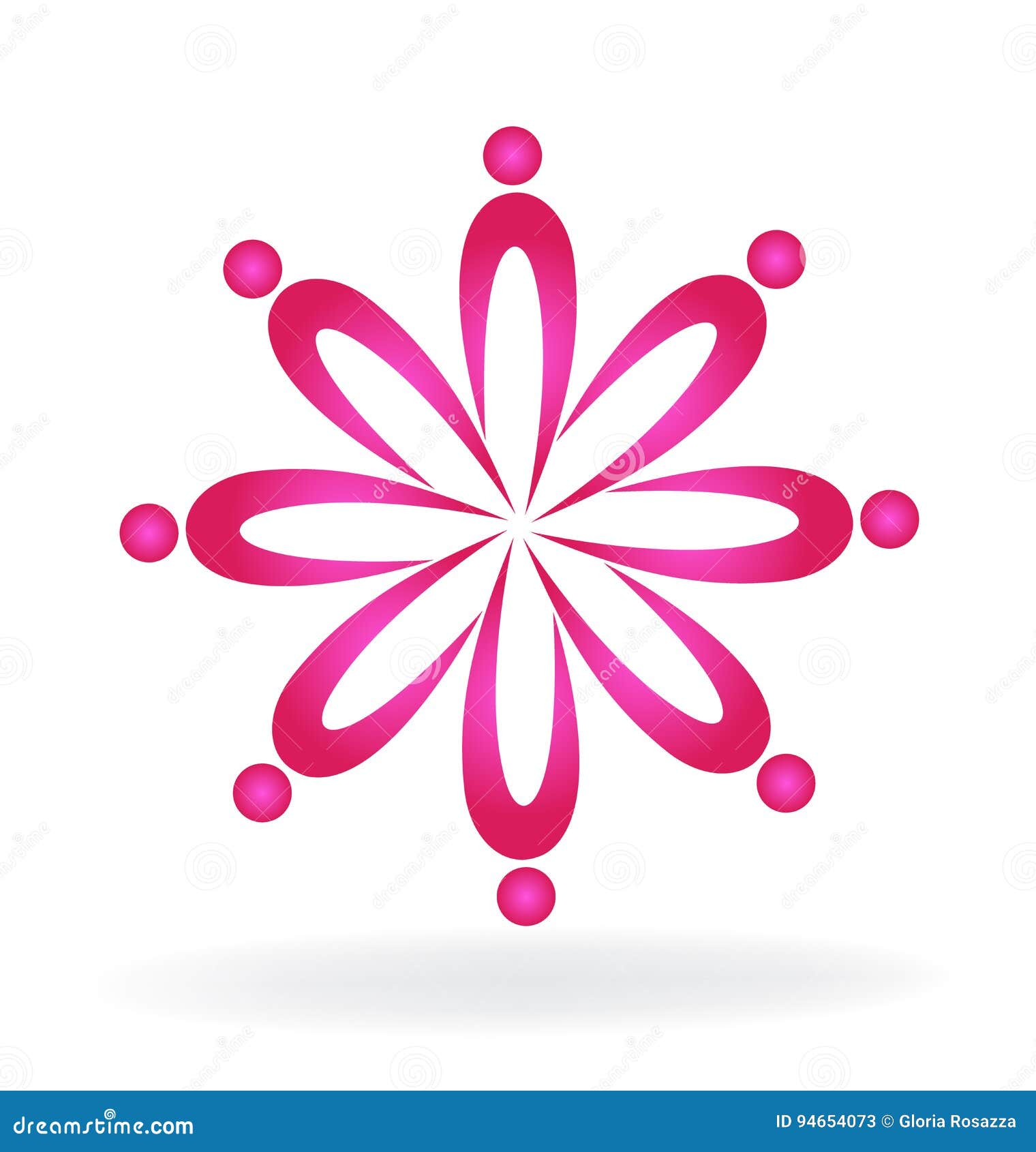 Teamwork Pink Orange Basic Shapes Background Horizontal Royalty-Free ...