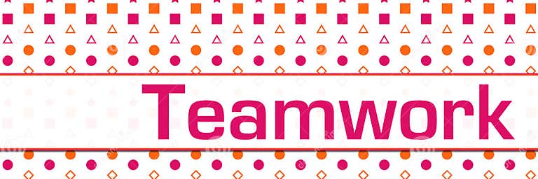 Teamwork Pink Orange Basic Shapes Background Horizontal Stock ...