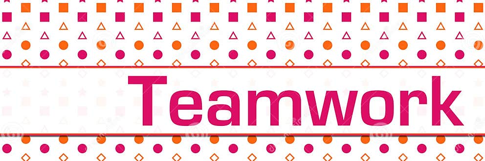 Teamwork Pink Orange Basic Shapes Background Horizontal Stock ...