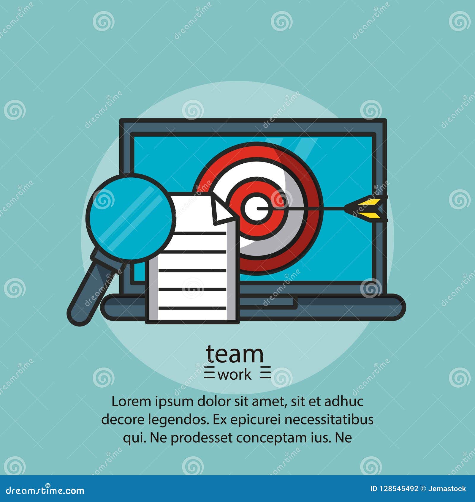 Teamwork Poster with Information Stock Vector - Illustration of ...